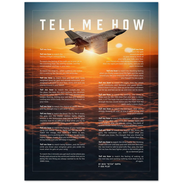 F-35C on Archival Matte Paper Professional poster with the Tell Me How ...